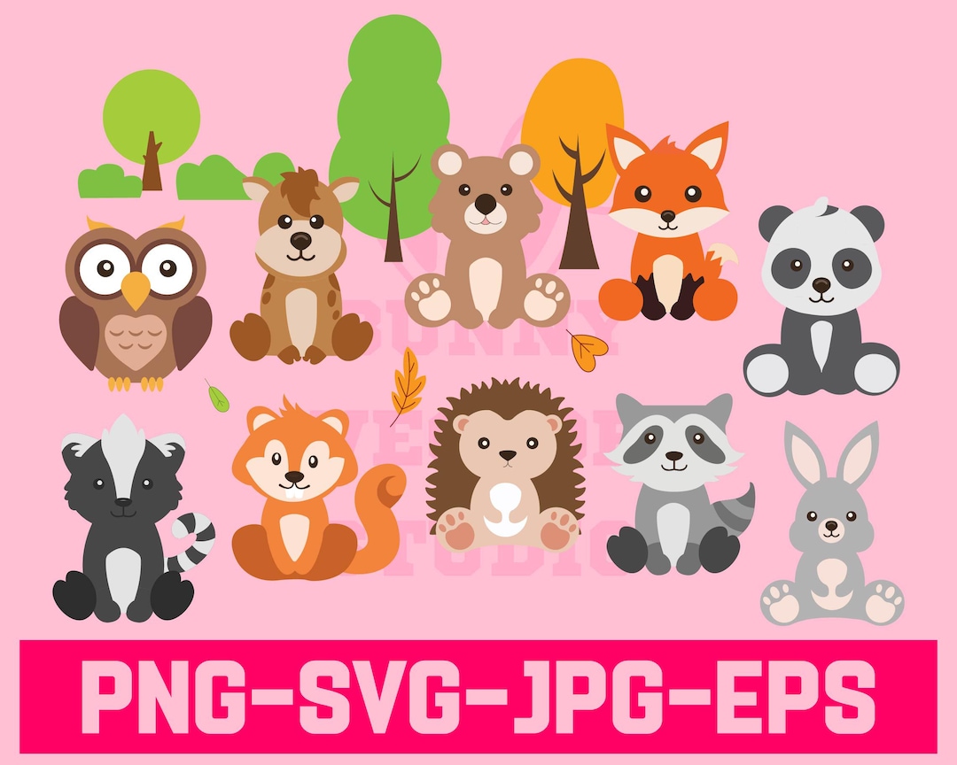 Woodland Animals Svg, Safari Animals Svg, Zoo Animals Svg, Woodland ...