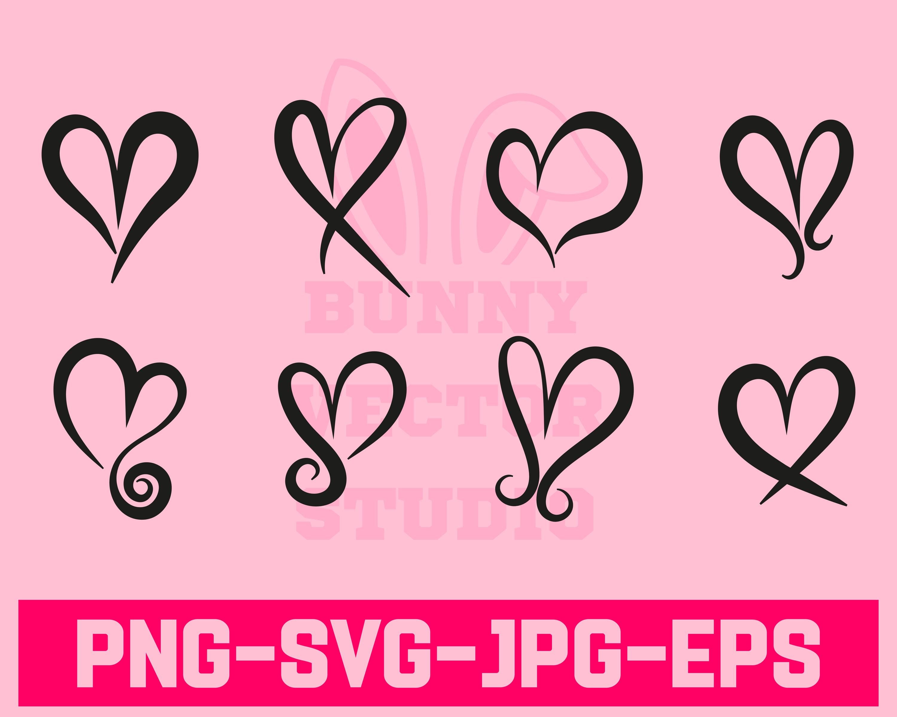 Hand Drawn Heart Svg, Open Heart Svg, Heart Svg Bundle, Sketch Heart ...
