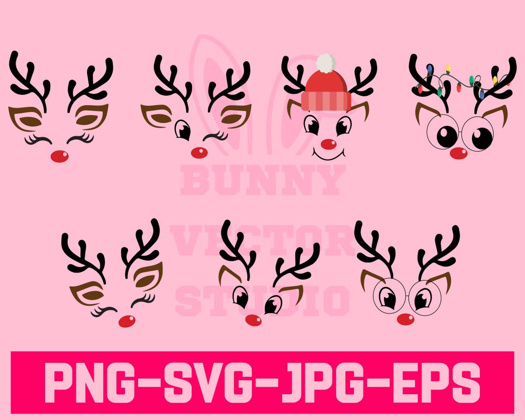 Cara de reno svg, reno svg, feliz navidad svg, niña reno svg, nombres ...