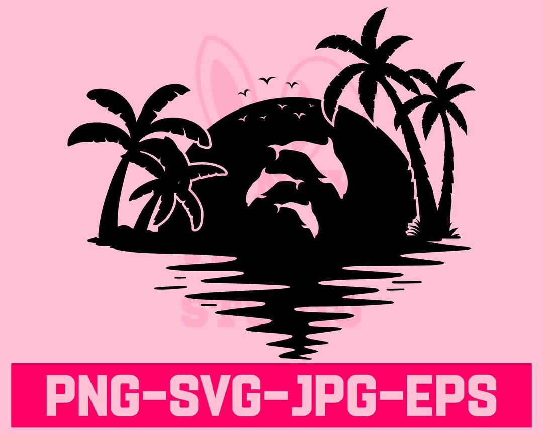 Delphin svg, Delfine svg, Palme svg, Sonnenuntergang svg, Delphin png ...