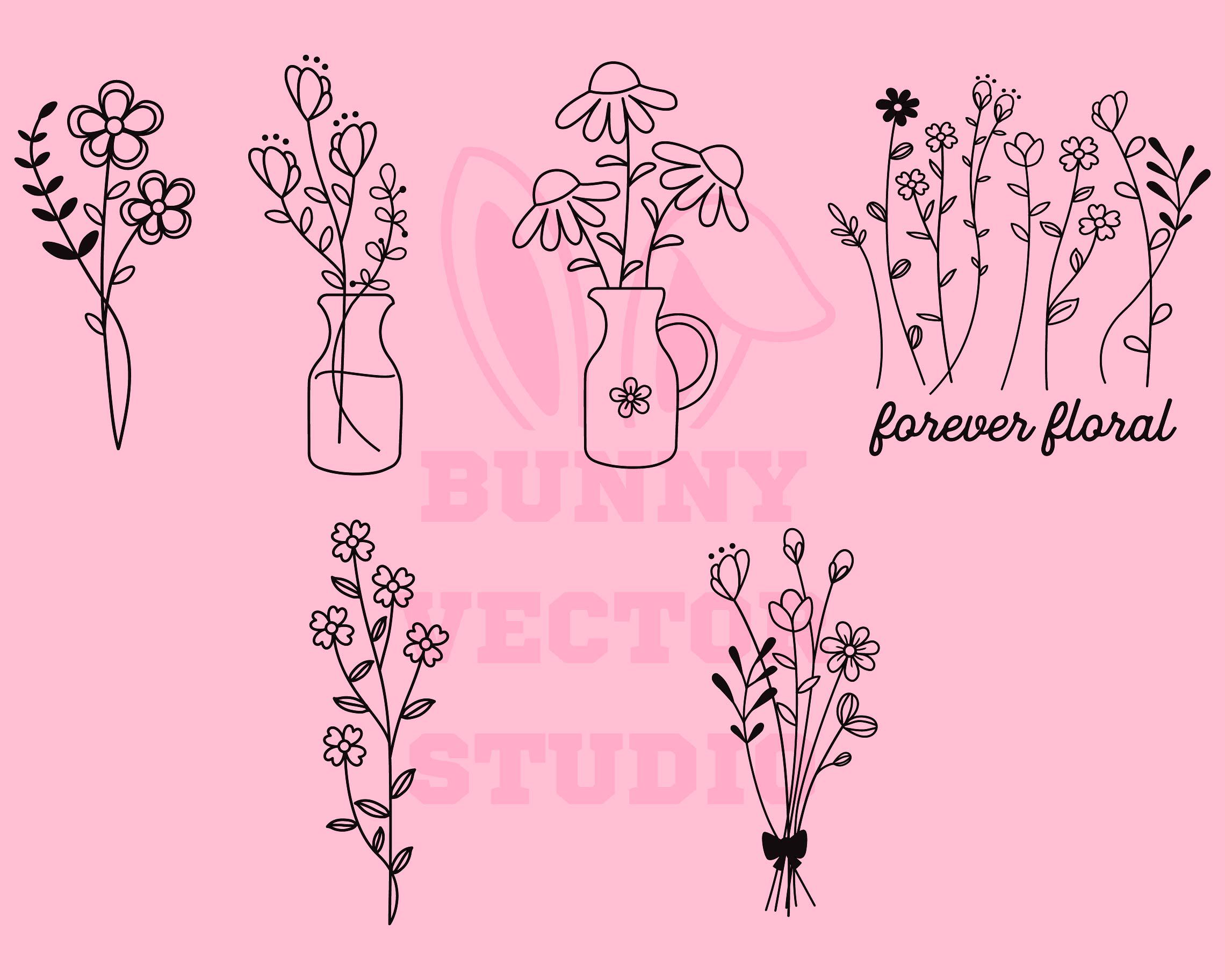 Template 2wild Flower Svg, Wildflower Clipart, Wildflower Svg ...