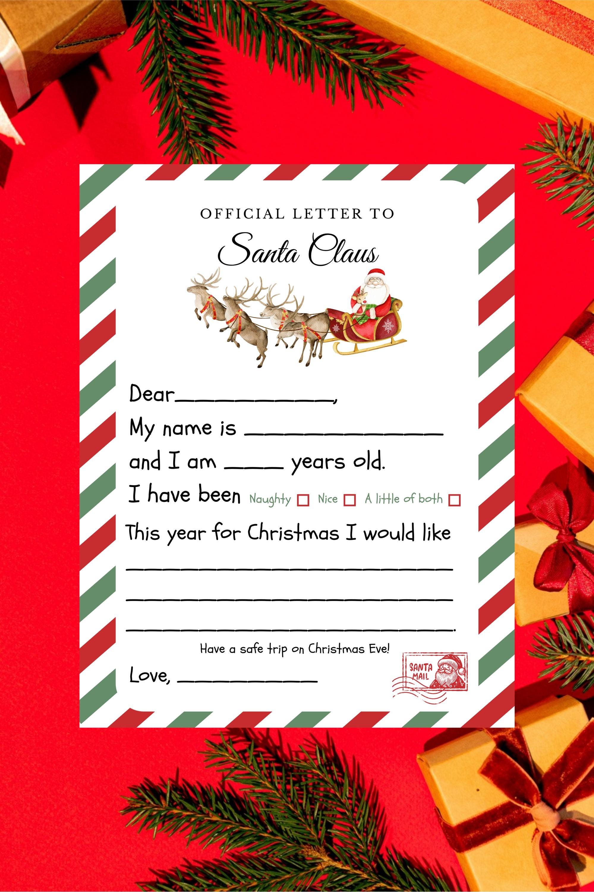 Letter to Santa Claus, Christmas Letter, Christmas Wishlist, Official ...