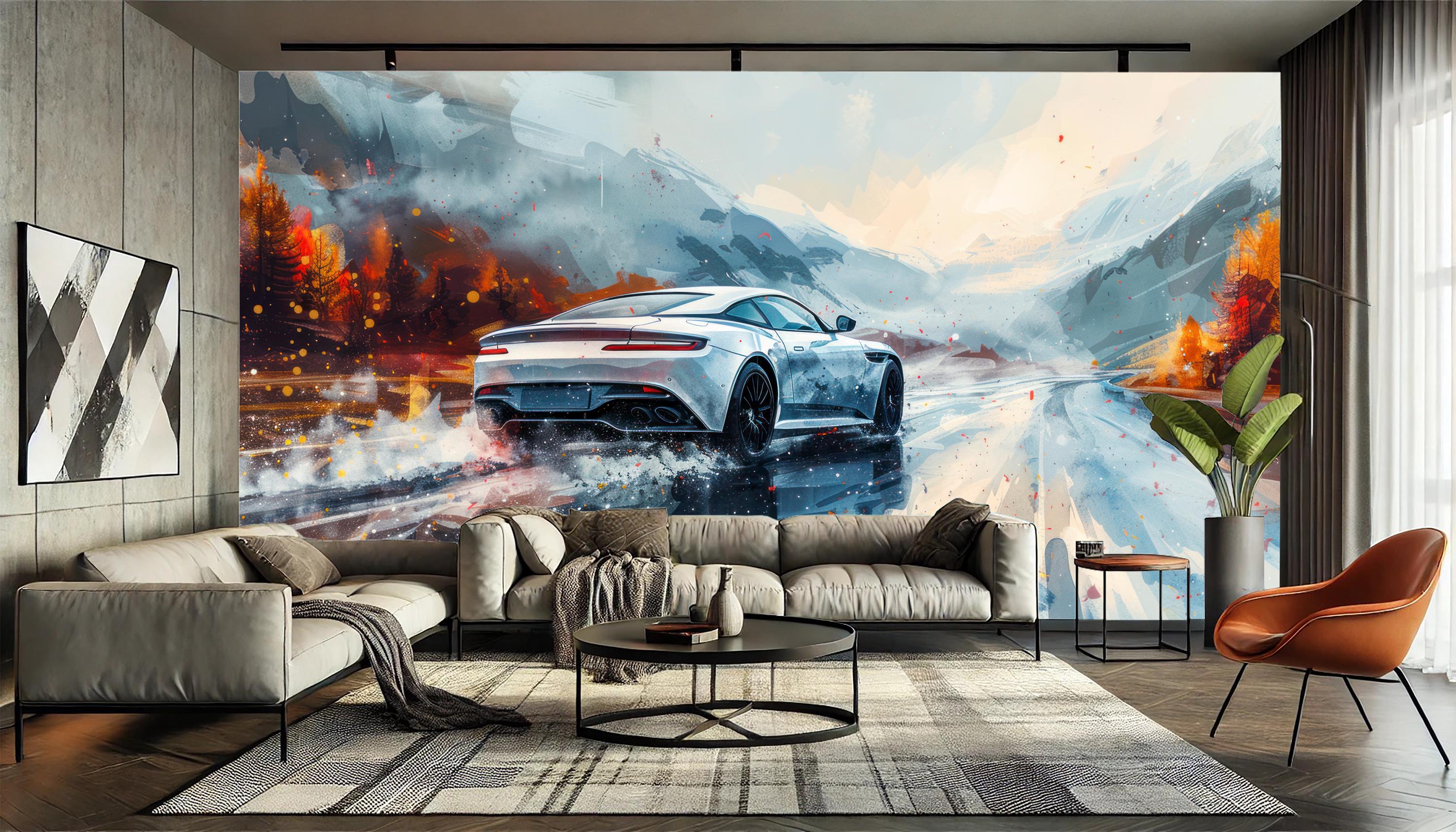 Luxury Sports Car Wall Mural: Peel and Stick Racing Car Wallpaper - Etsy