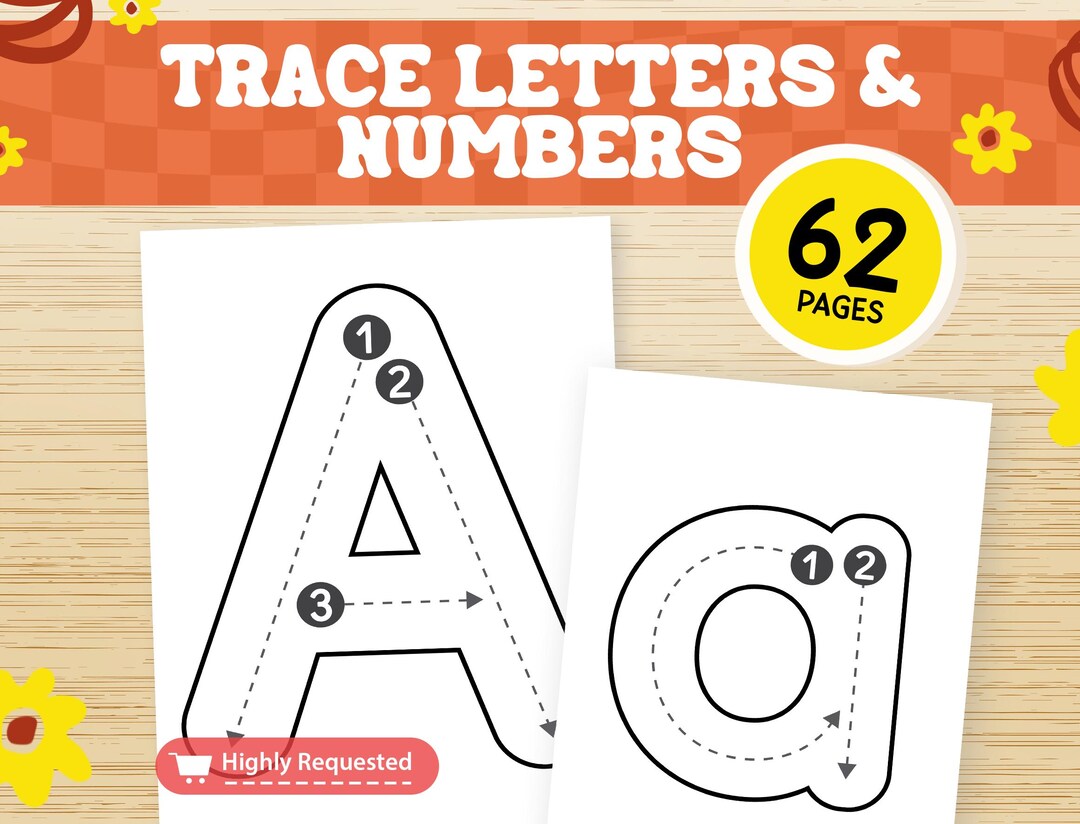 Trace Letters and Numbers Worksheets: Toddler ABC 123 Activity (PDF ...