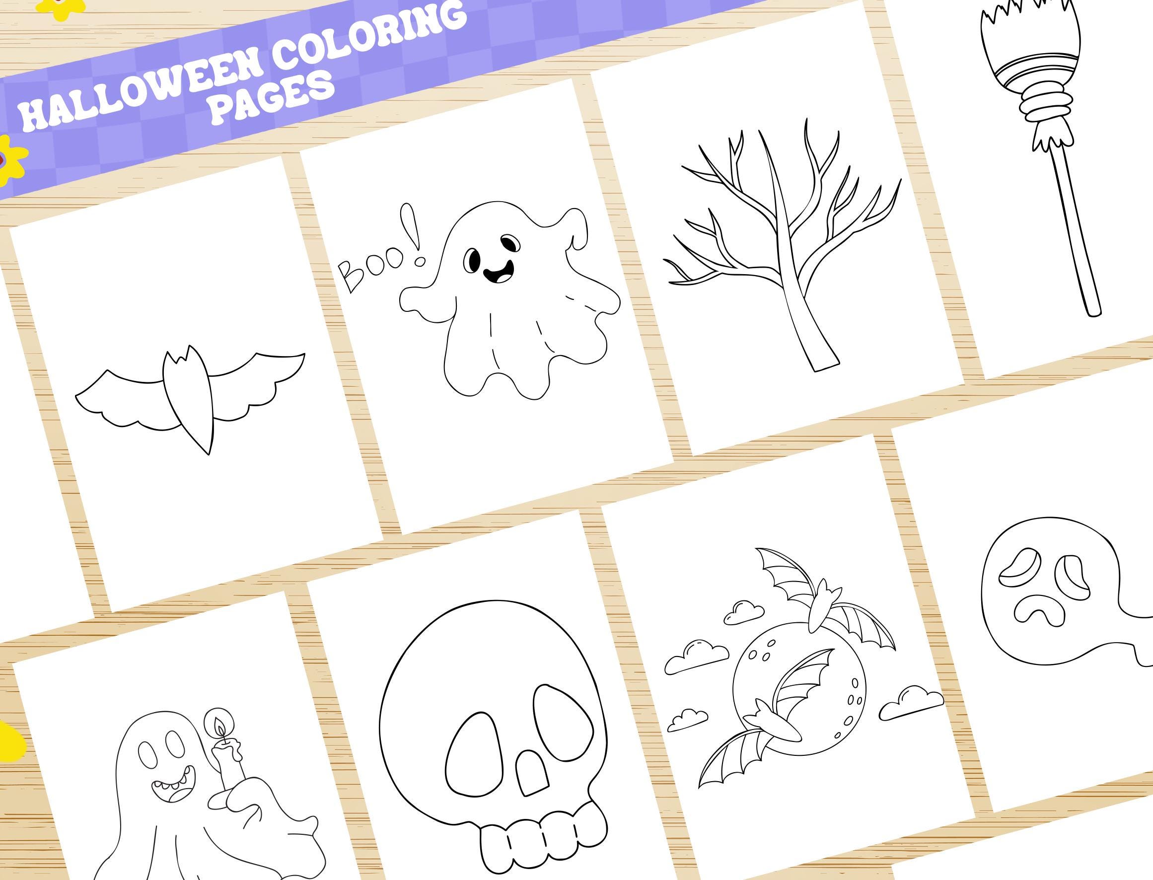 80 Pages Cute Halloween Kids Coloring Book, Coloring Books, Coloring ...