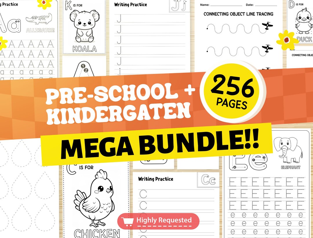 Preschool Pre-k + Kindergarten Learning Bundle Activities | +250 Pages ...