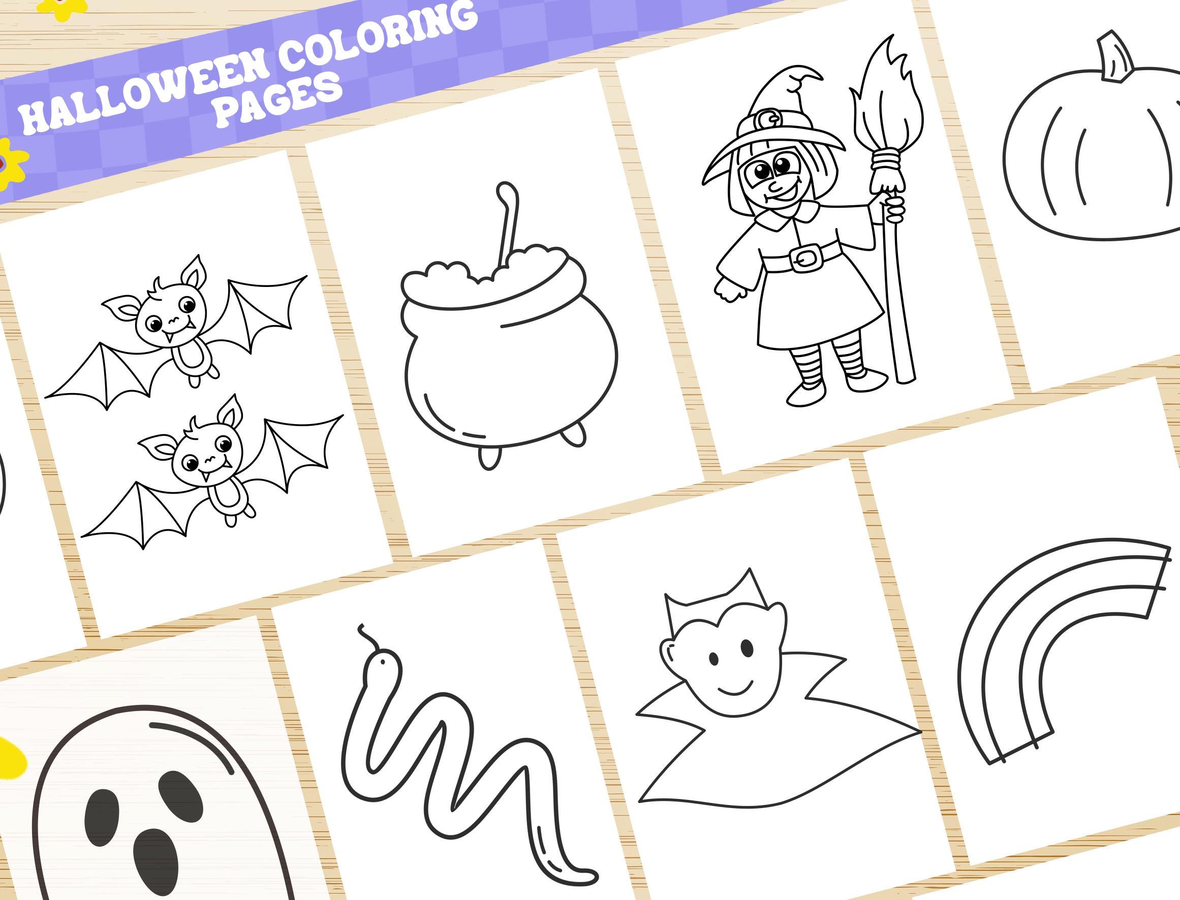 80 Pages Cute Halloween Kids Coloring Book, Coloring Books, Coloring ...