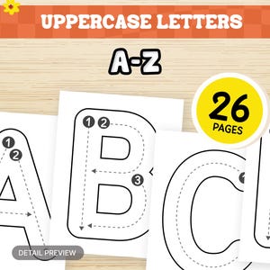 WORKSHEETS | Trace Letters, All 26 Letters, Trace Numbers. Color ...