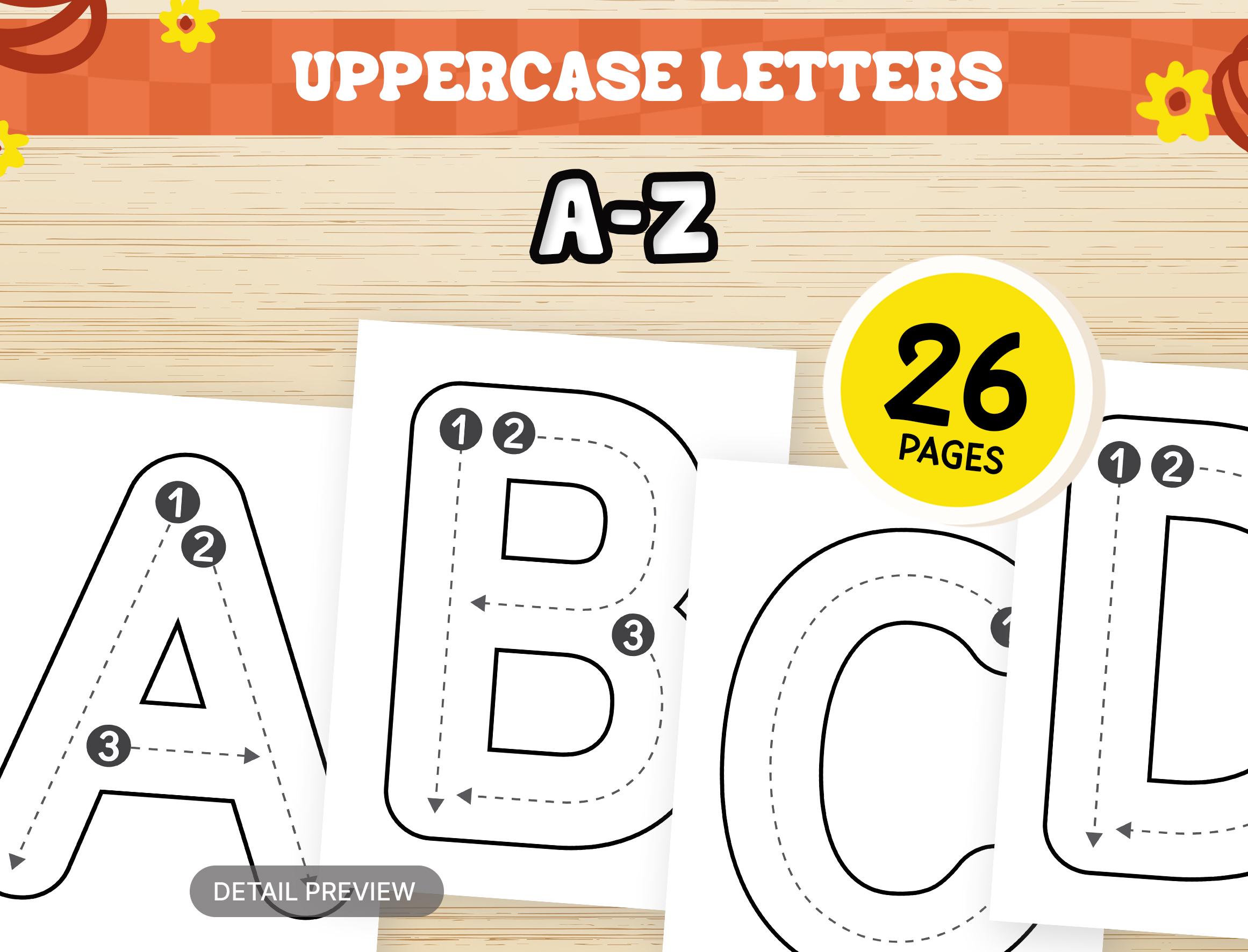WORKSHEETS | Trace Letters, All 26 Letters, Trace Numbers. Color ...