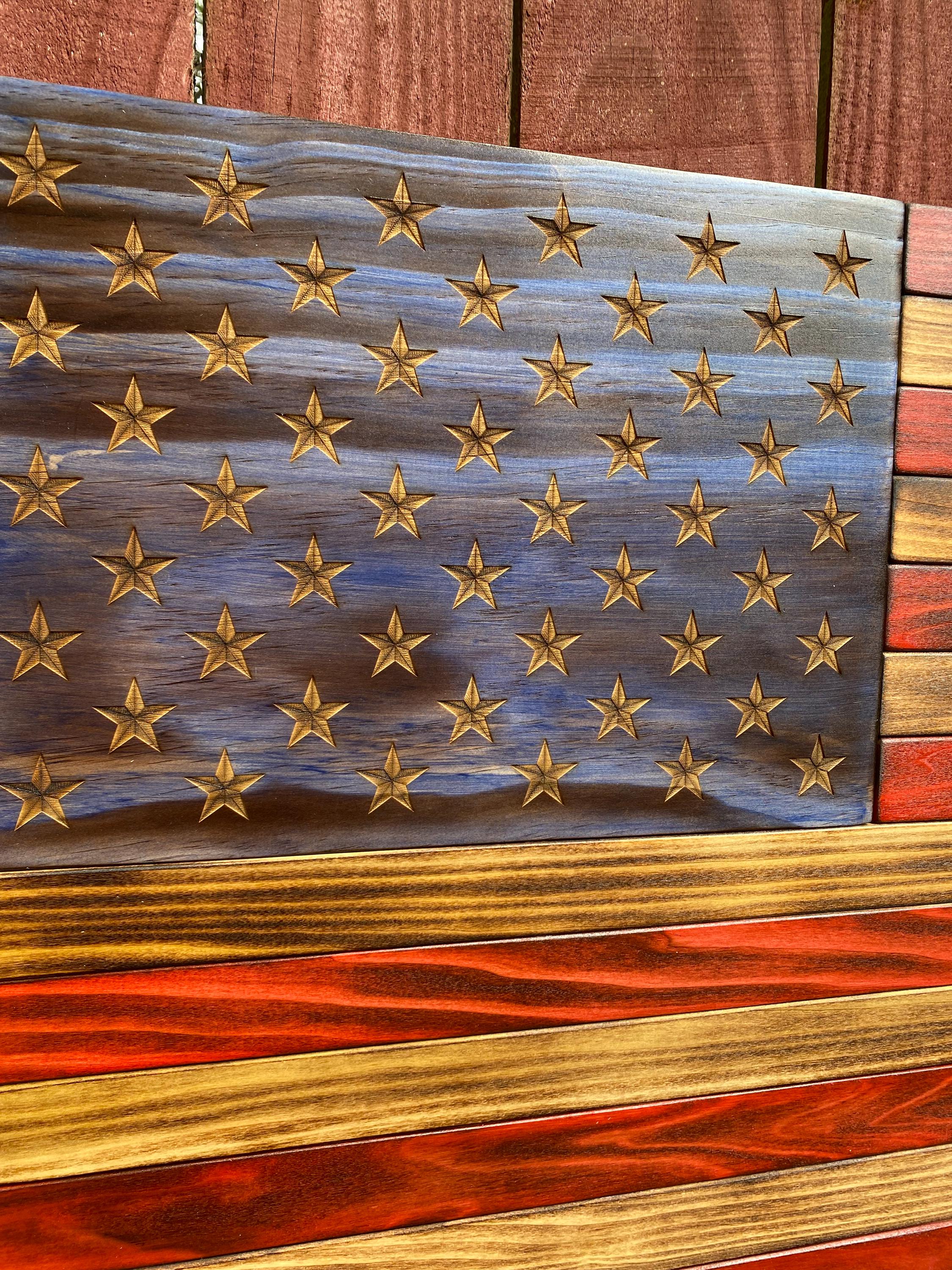 Handcrafted Heritage American Flag With Custom Laser Engraving - Etsy
