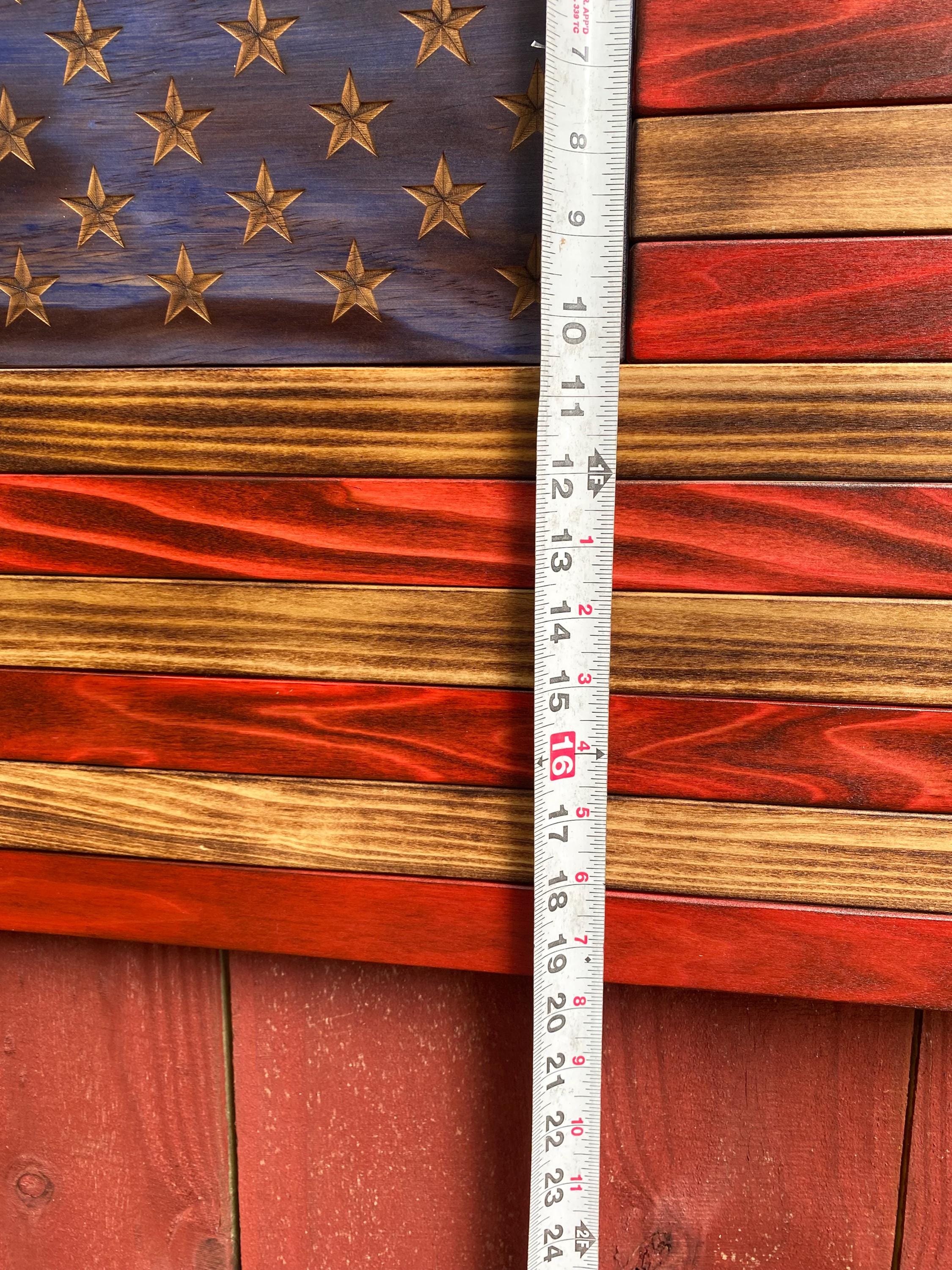 Handcrafted Heritage American Flag With Custom Laser Engraving - Etsy
