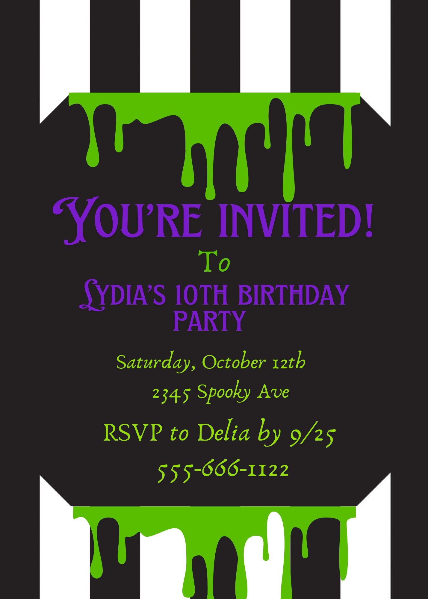 Beetlejuice Birthday Party Invitation Etsy