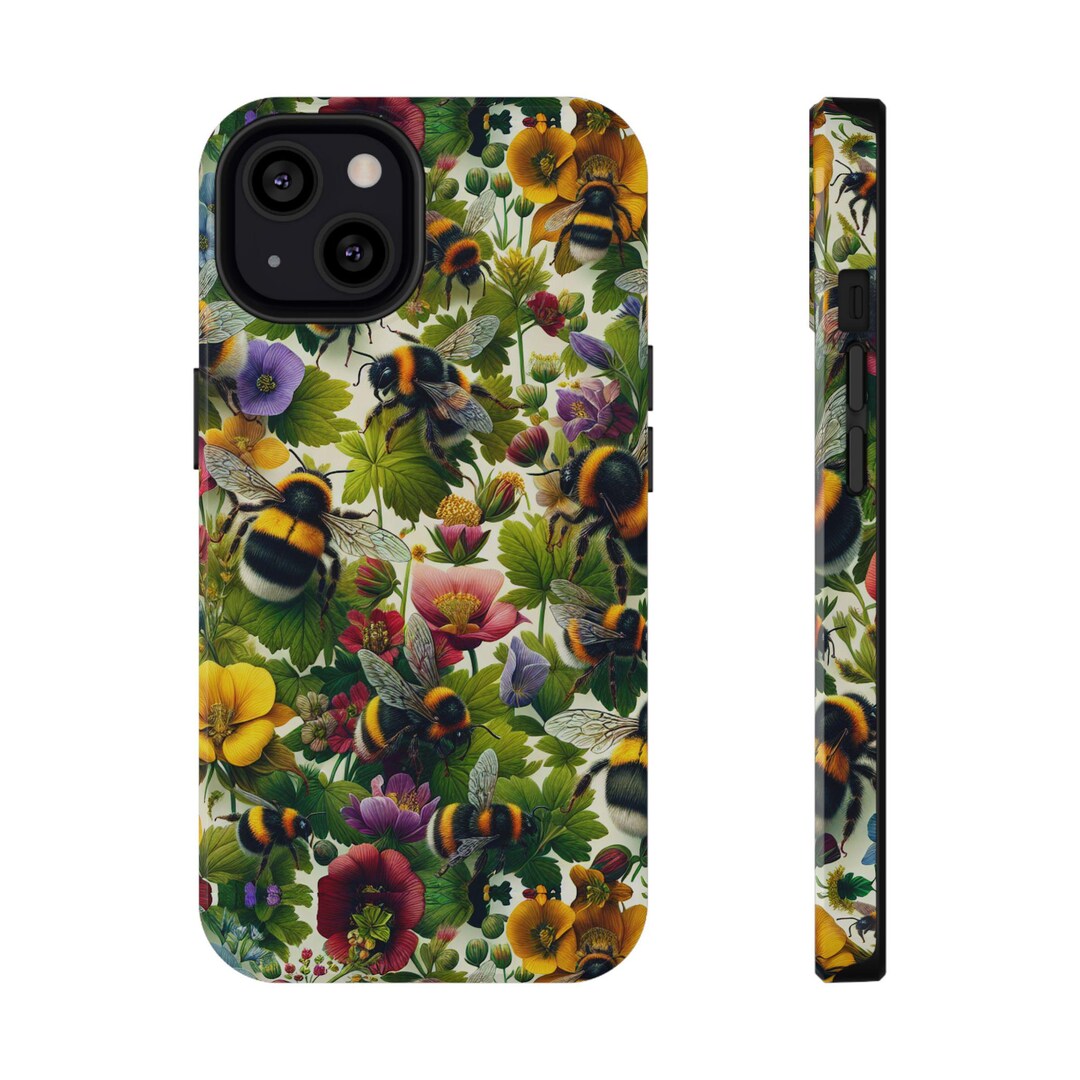 Bumble Bee With Wild Flowers on Impact-resistant Cases for Iphones 15 ...