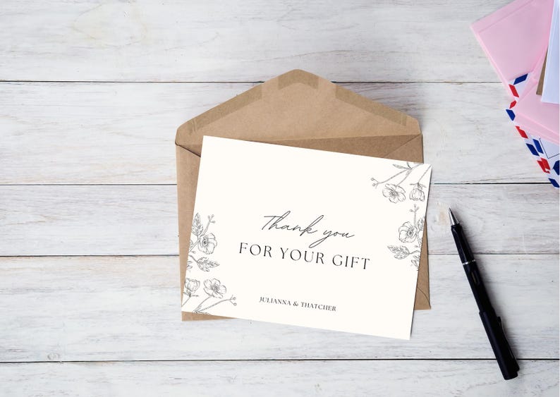 Thank You Card Template | Customizable Thank You Card | Editable Thank ...