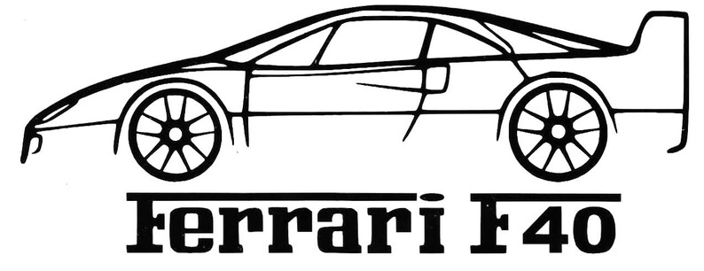 Ferrari F40 Silhouette Sticker Sticker Tuning 1x, Racing - Etsy