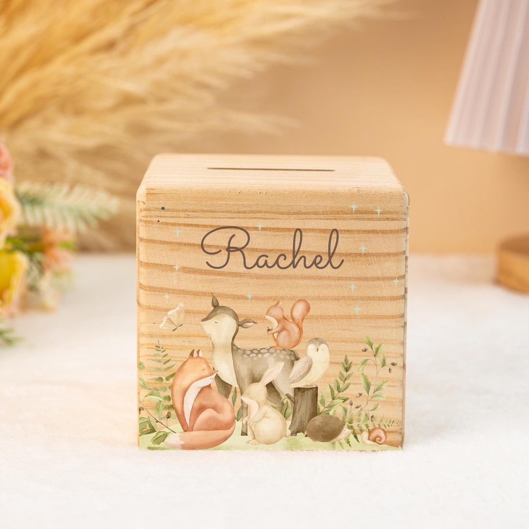 Custom Baby Money Box,wooden Money Box,children Money Box With Name ...