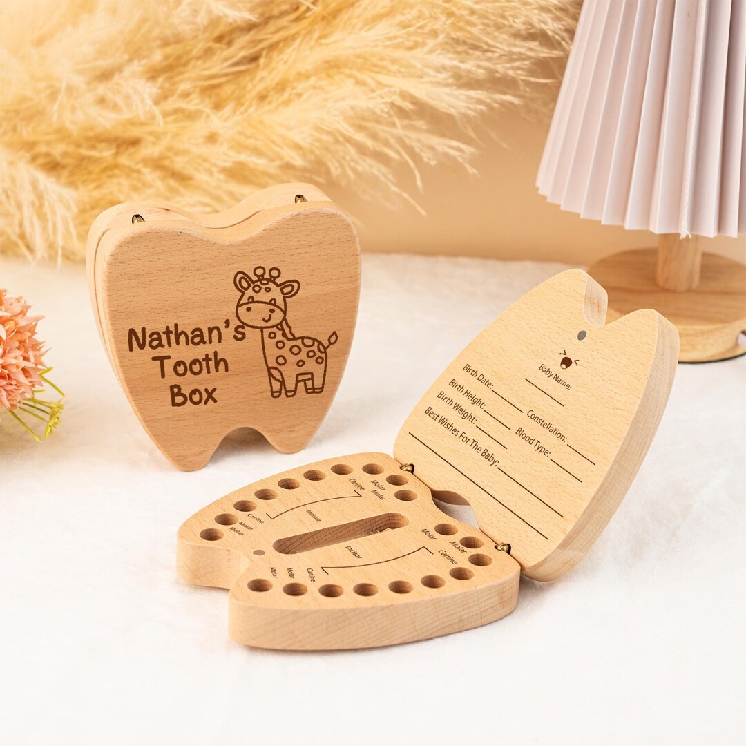 Personalized Wooden Baby Tooth Box,tooth Storage Box,milk Tooth Box,kid ...
