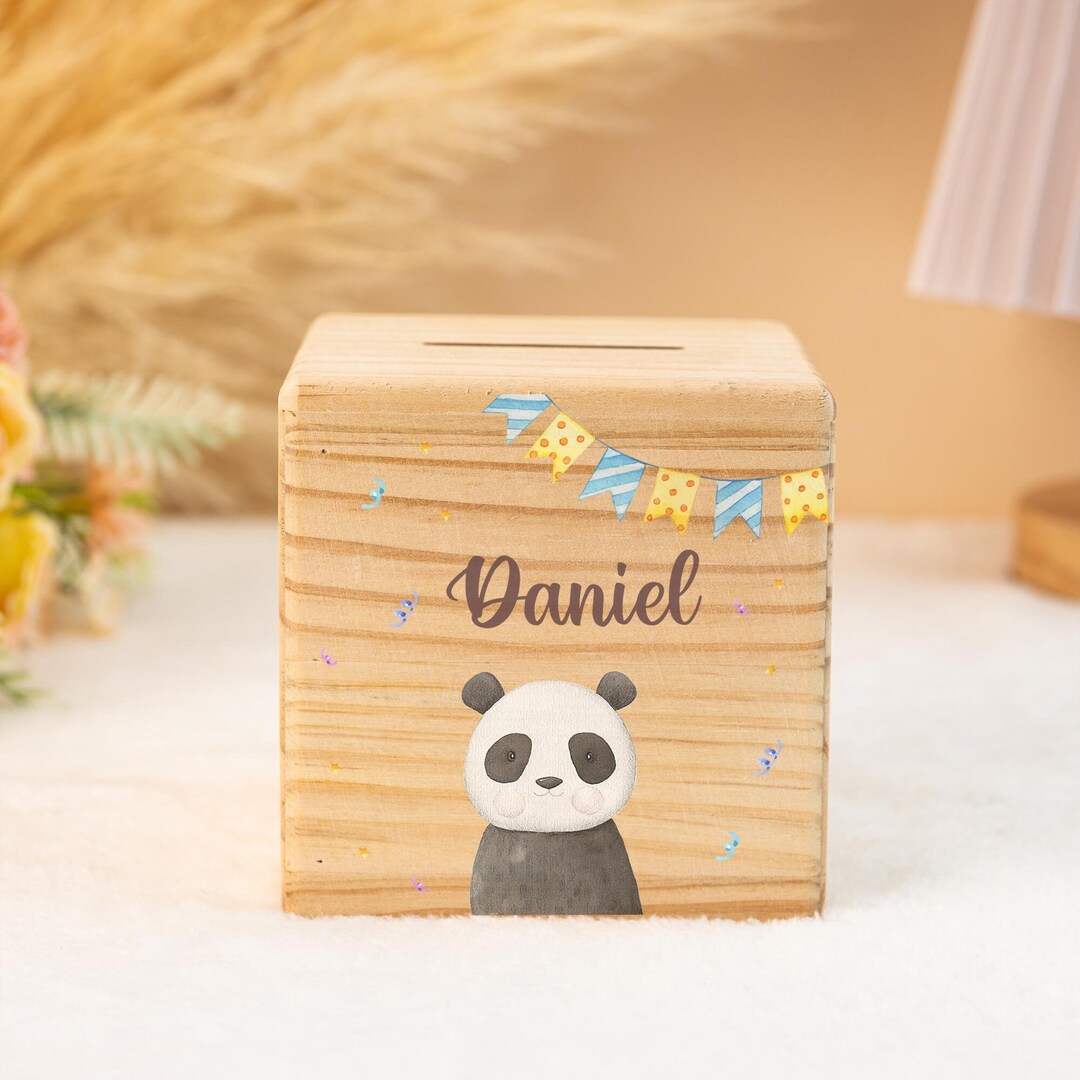 Custom Baby Money Box,wooden Money Box,children Money Box With Name ...