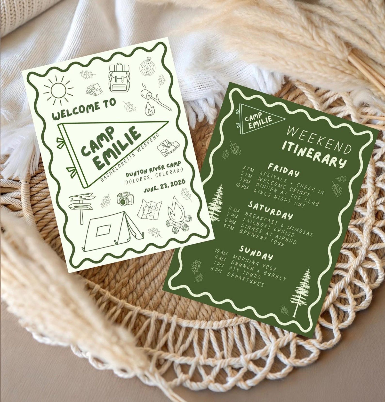Camp Bachelorette Invitation, Outdoorsy Bach Party Digital Download ...