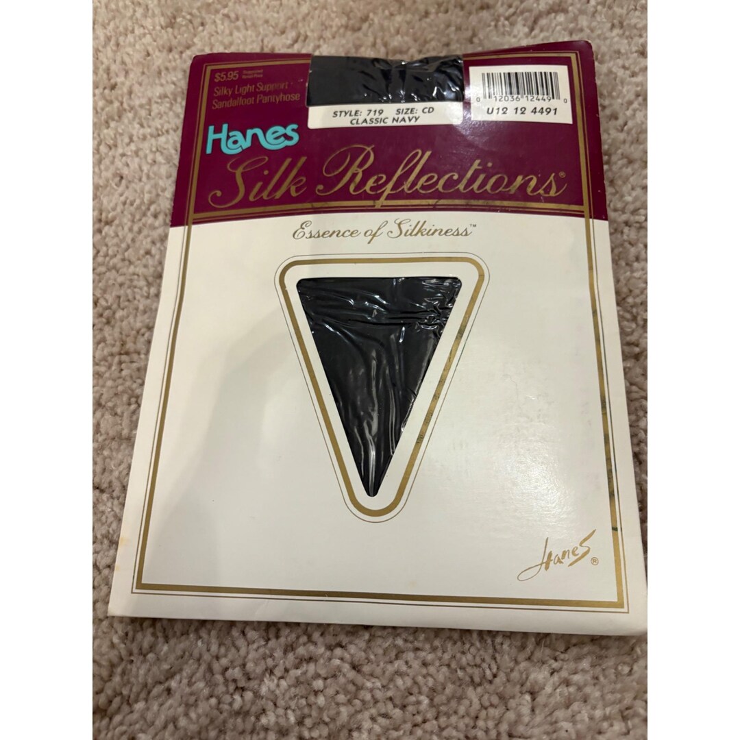 Hanes Silk Reflections Pantyhose Size CD Classic Navy Nylon/spandex ...
