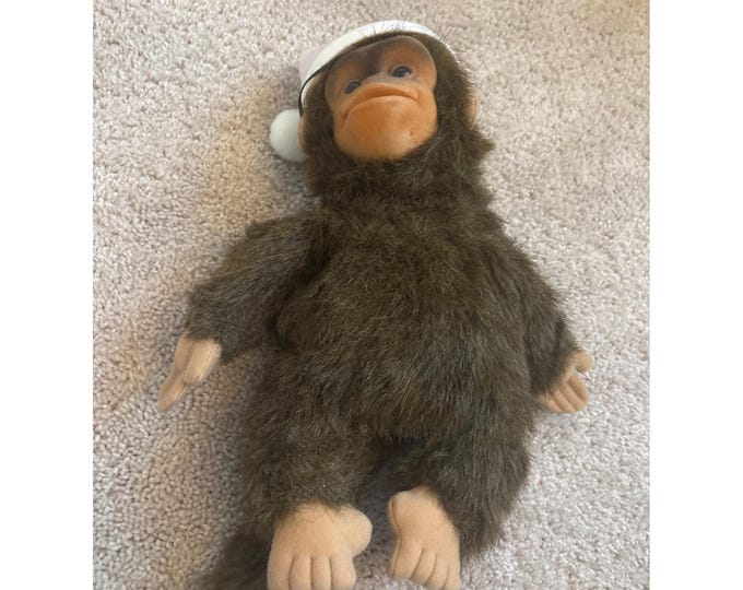 Vintage Hosung Plush Monkey Puppet Doll With Pink Nightcap, Outfit and ...