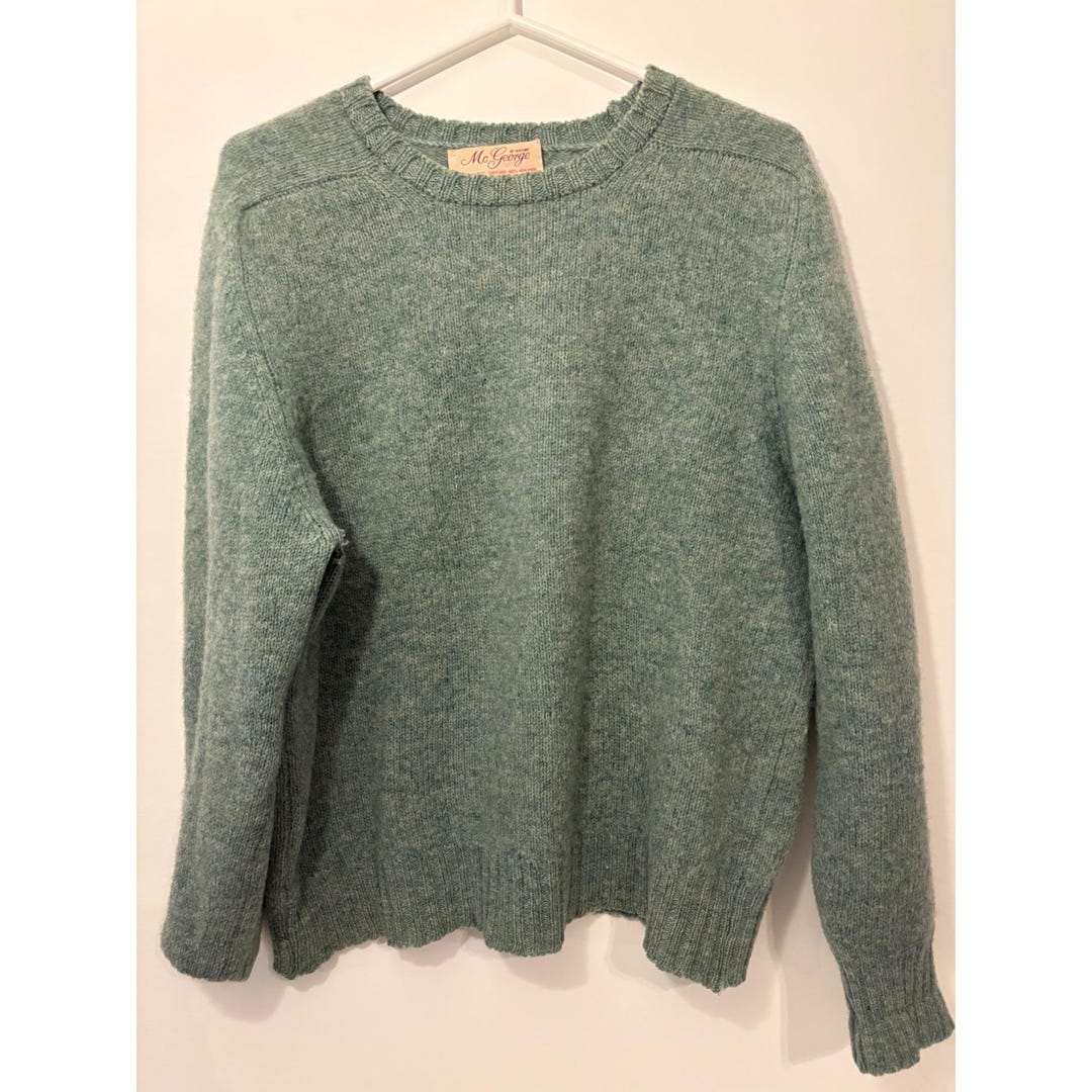 Vintage Mcgeorge of Scotland Woolen Sweater Crewneck Green Womens 107 ...