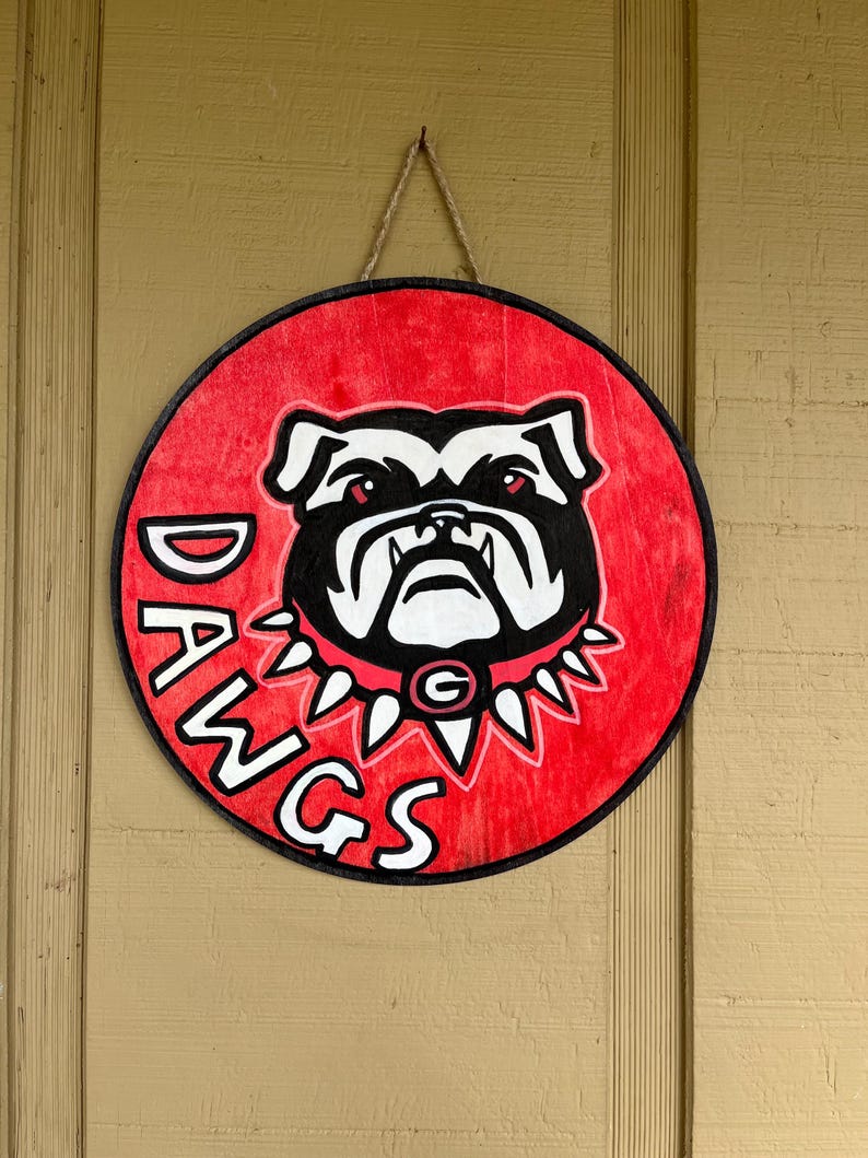 Go Dawgs Door Hanger Dawgs Hand Painted Wall Decor Gift Home Decor ...