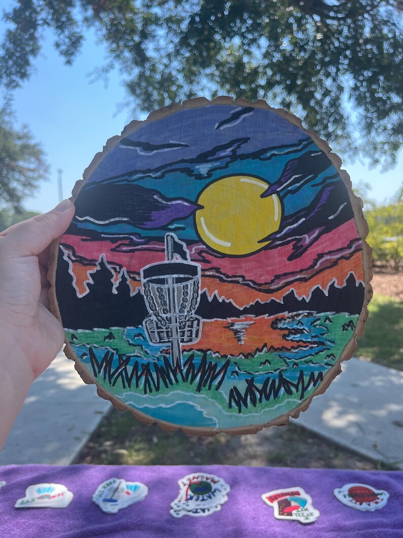 Disc Golf Art - Disc Golf Sign - Hand Painted - Original Art - Disc ...