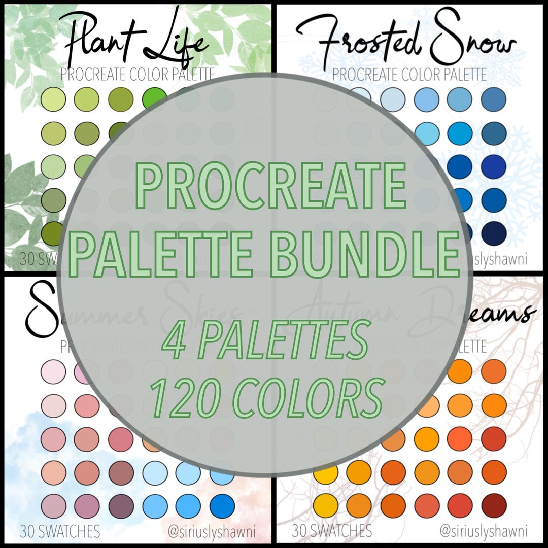 Seasonal Procreate Color Palette Bundle: 120 Swatches (Digitaler ...