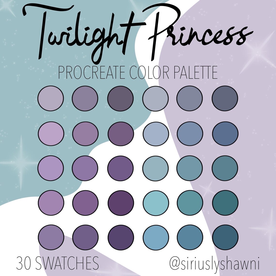 Twilight Princess Procreate Color Palette: 30 Swatches (digital ...