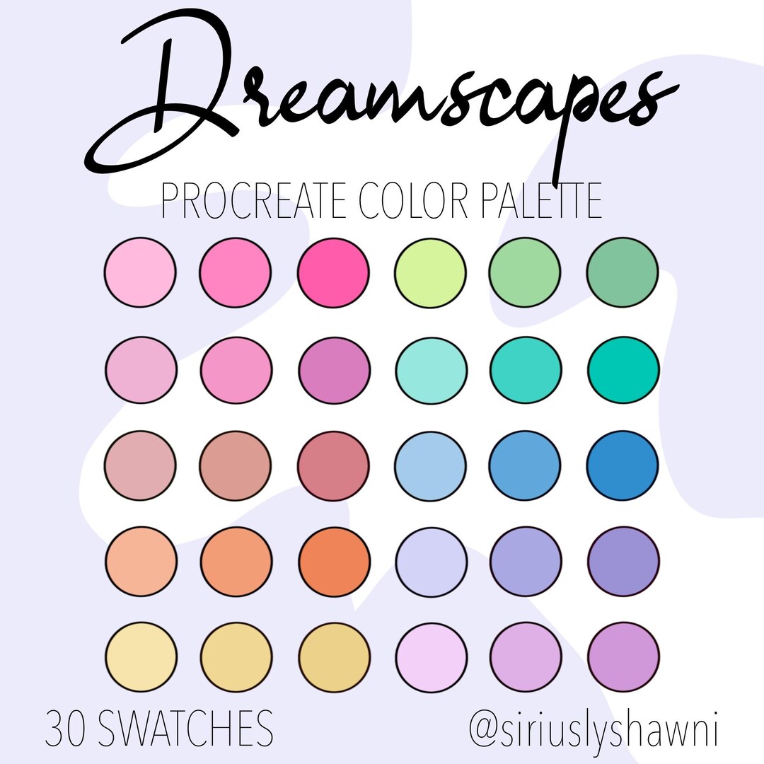 Dreamscapes Procreate Color Palette | 30 Color Swatches | Instant ...