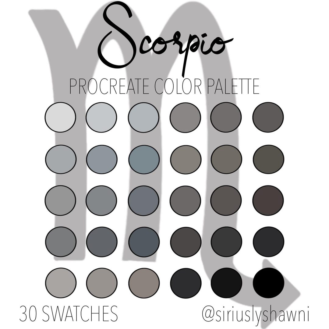 Scorpio Procreate Color Palette | 30 Color Swatches | Instant Download ...