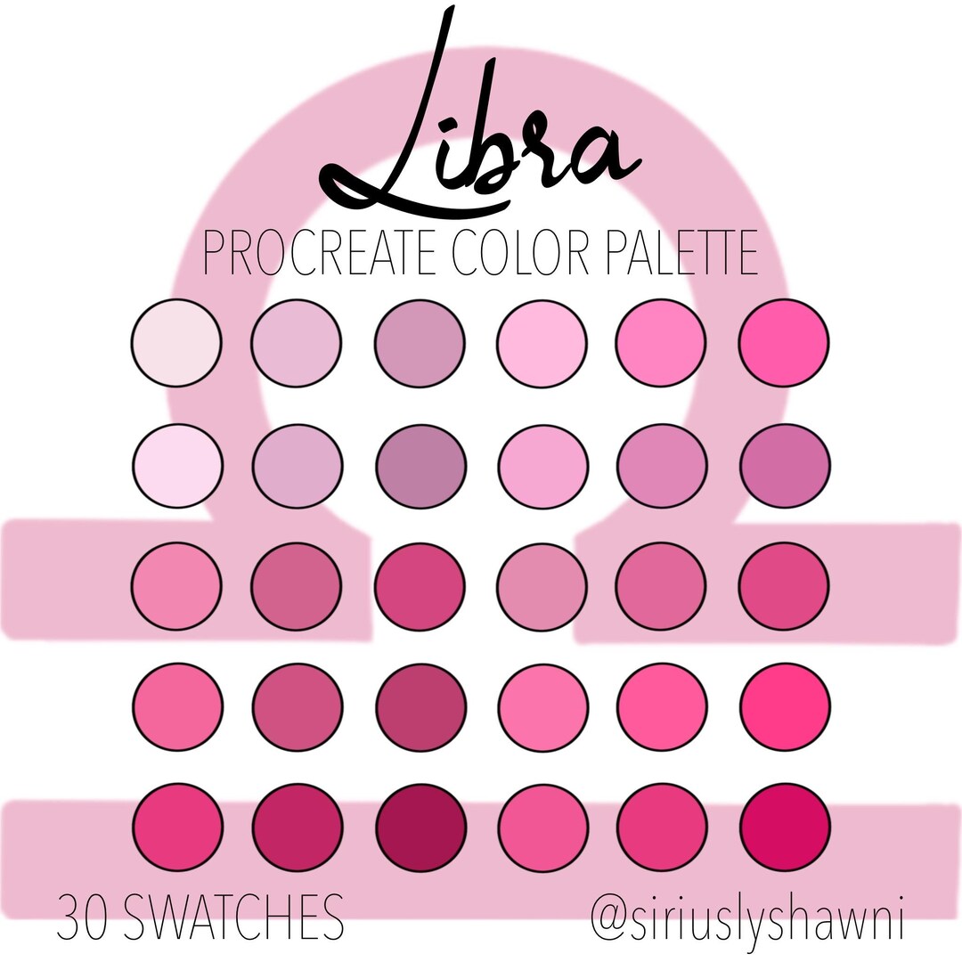 Libra Procreate Color Palette | 30 Color Swatches | Instant Download ...