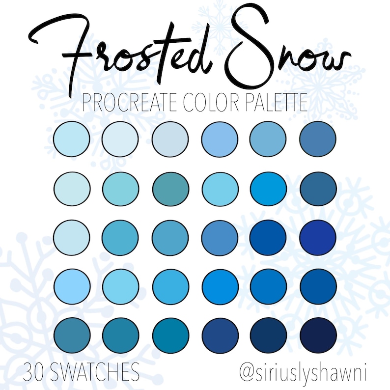Frosted Snow Procreate Color Palette: 30 Winter Swatches (digital ...
