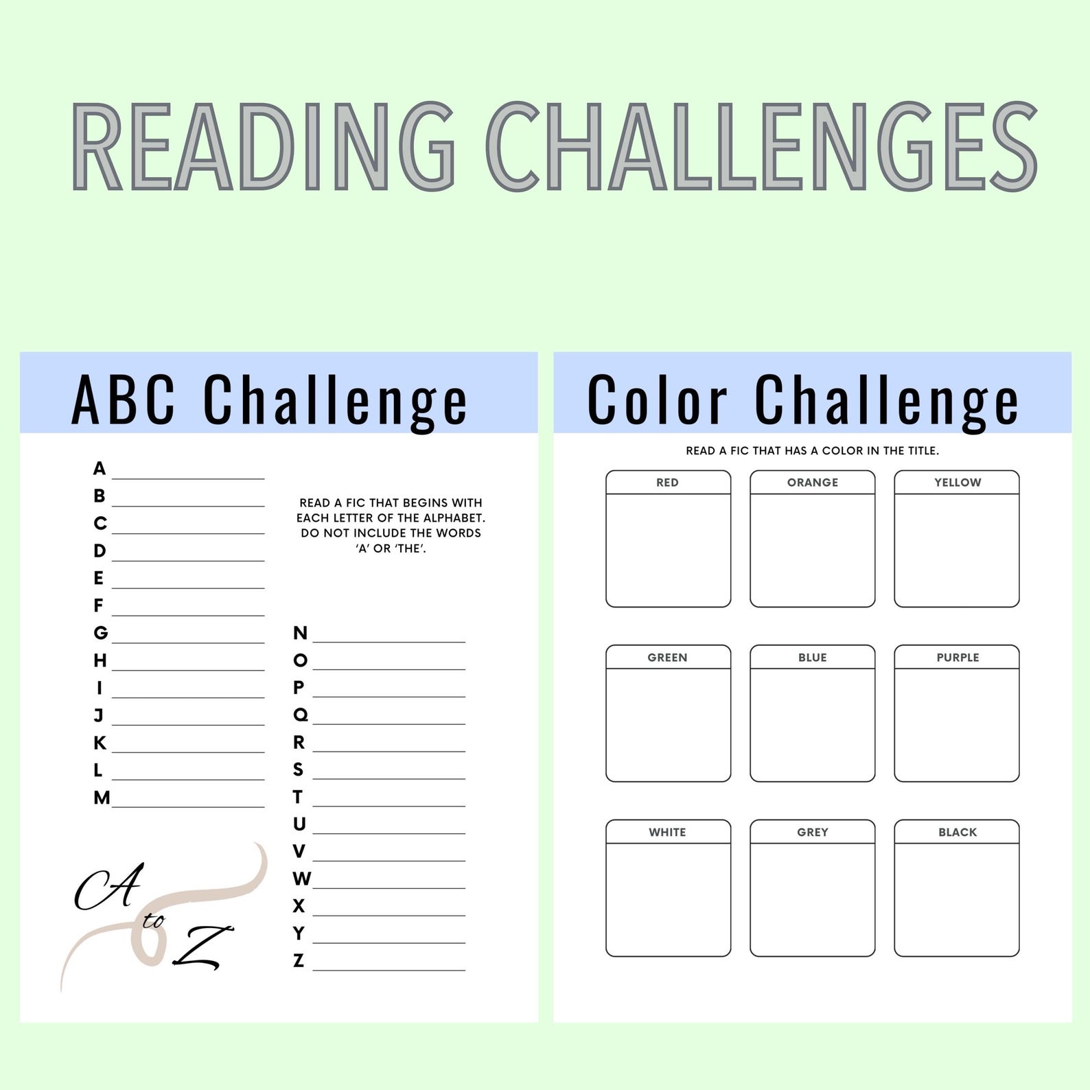 Printable Fanfic Reading Journal: 20-page Tracker Bundle (digital ...
