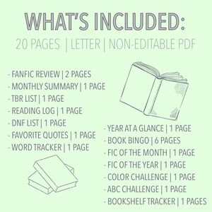 Printable Fanfic Reading Journal: 20-page Tracker Bundle (digital ...