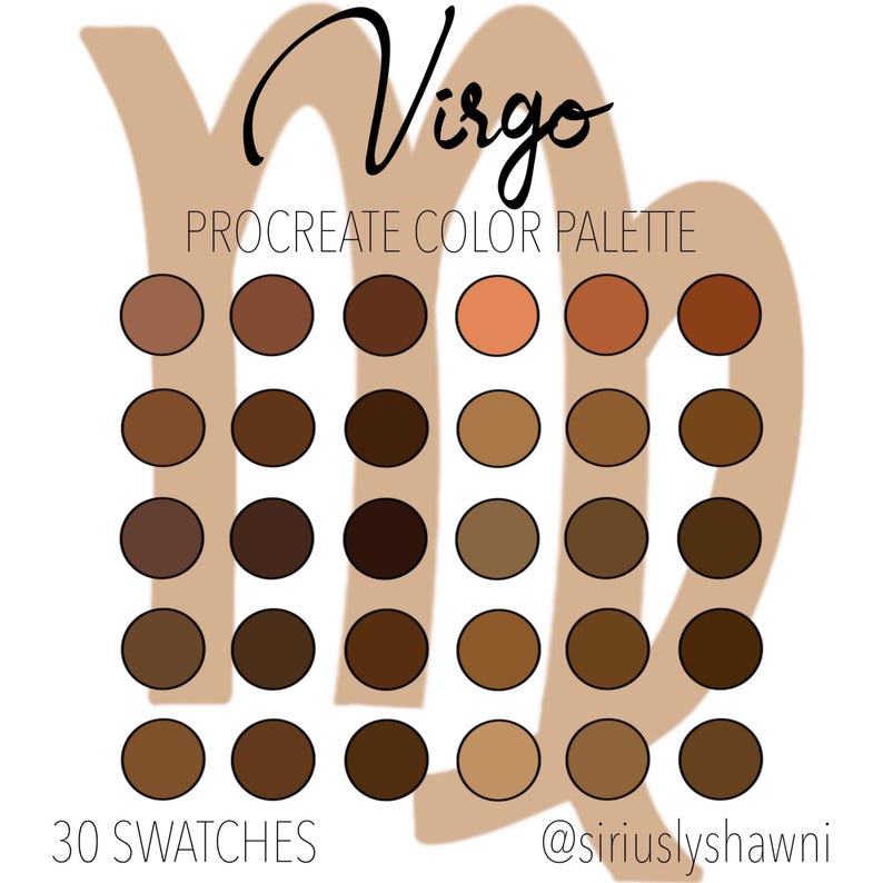Virgo Procreate Color Palette | 30 Color Swatches | Instant Download ...