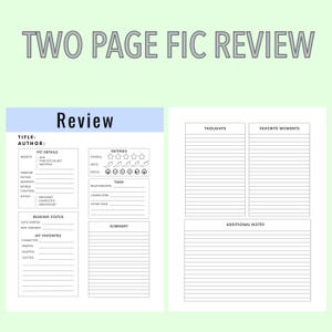Printable Fanfic Reading Journal: 20-page Tracker Bundle (digital ...