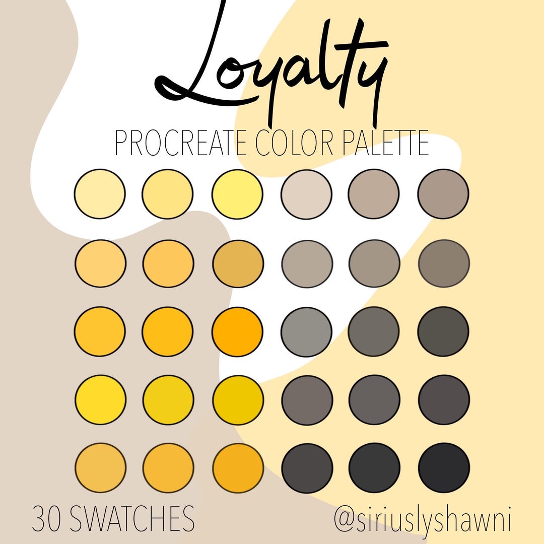 Loyalty Procreate Color Palette: 30 Swatches (digital Download) - Etsy