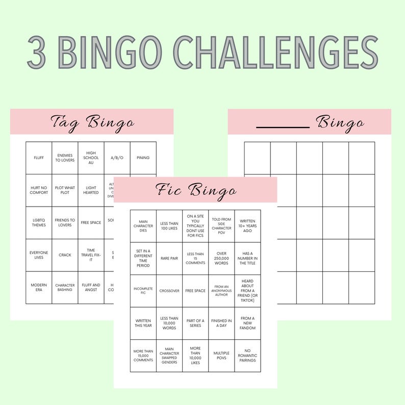 Printable Fanfic Reading Journal: 20-page Tracker Bundle (digital ...