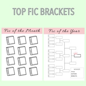 Printable Fanfic Reading Journal: 20-page Tracker Bundle (digital ...