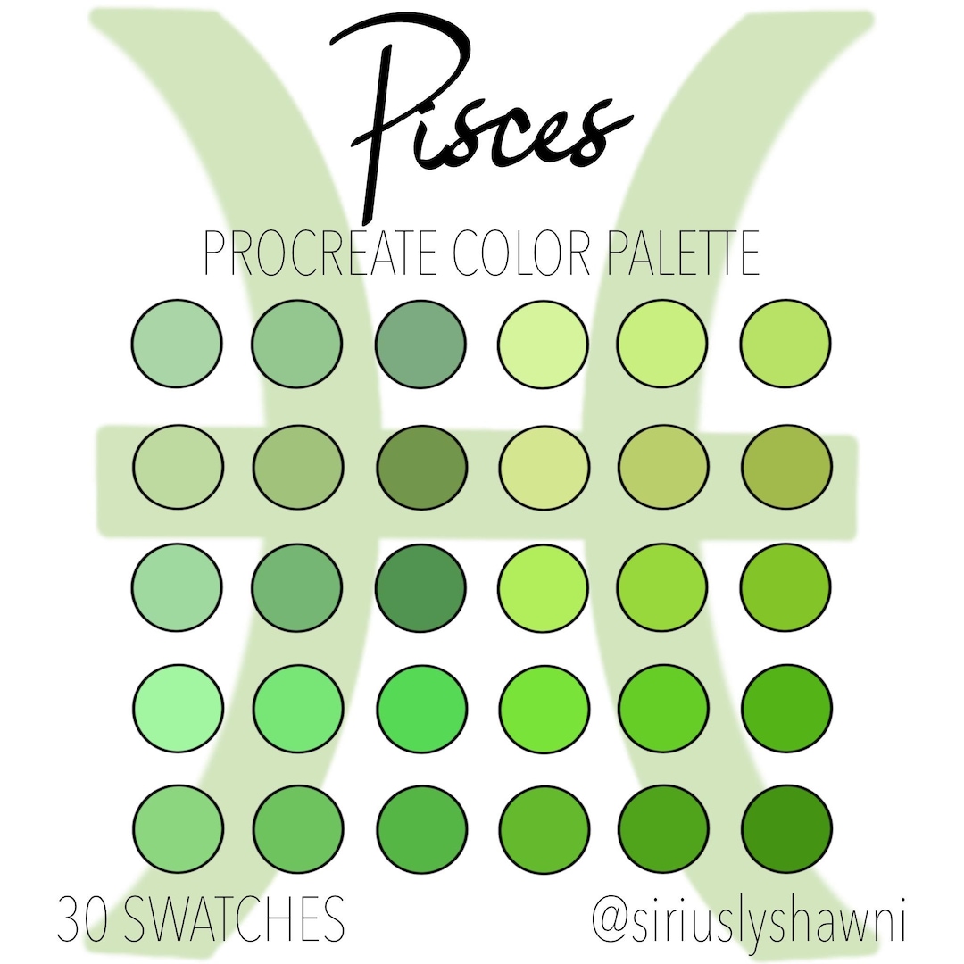 Pisces Procreate Color Palette | 30 Color Swatches | Instant Download ...