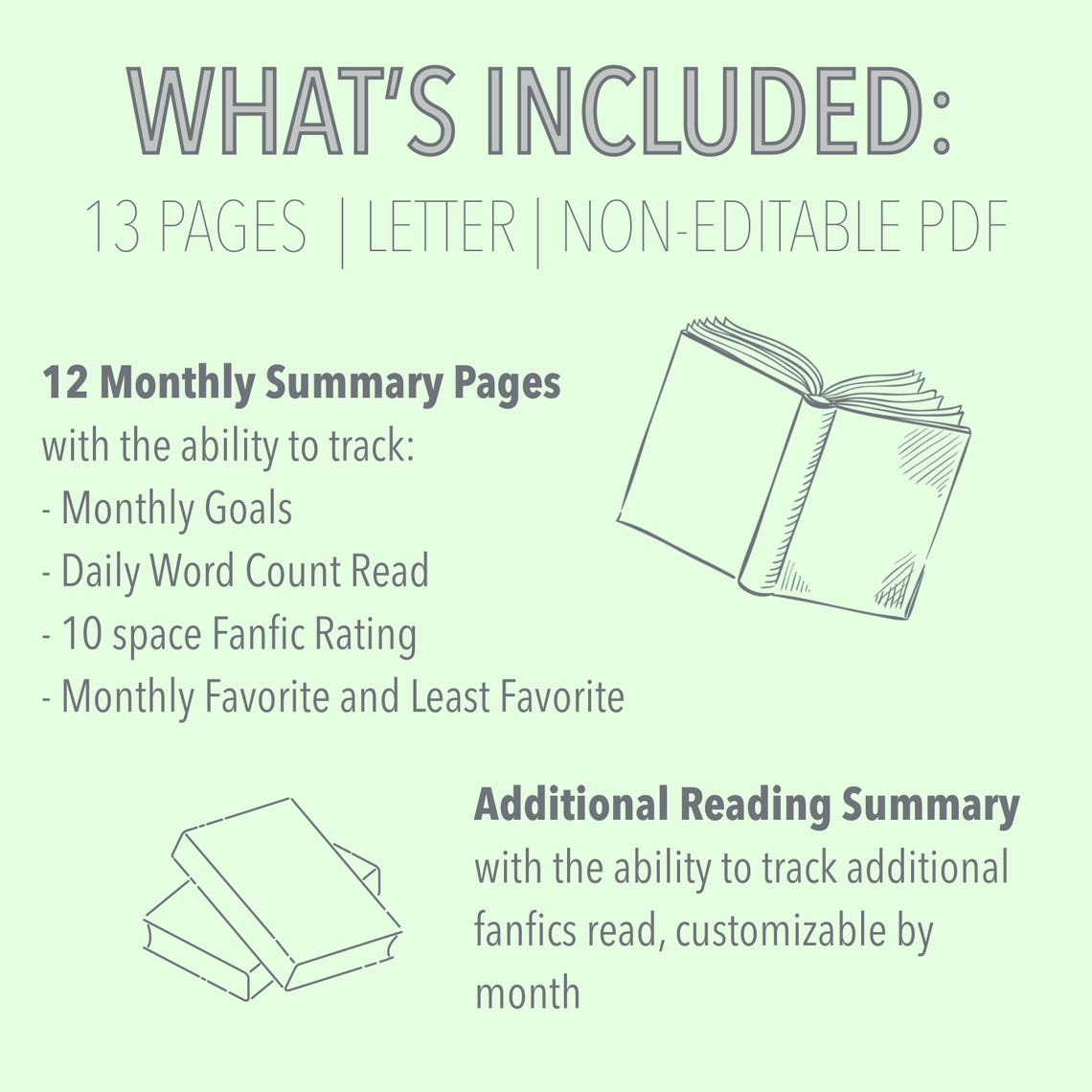 Printable Monthly Fanfic Summary | Digital Download | Fic Tracking ...