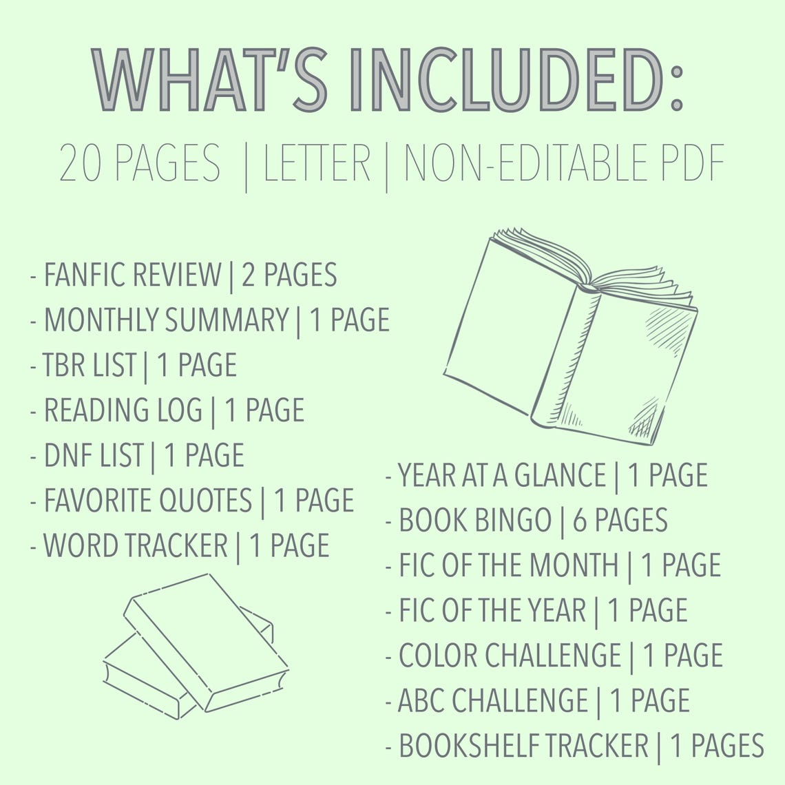 Printable Fanfic Reading Journal: 20-page Tracker Bundle (digital ...
