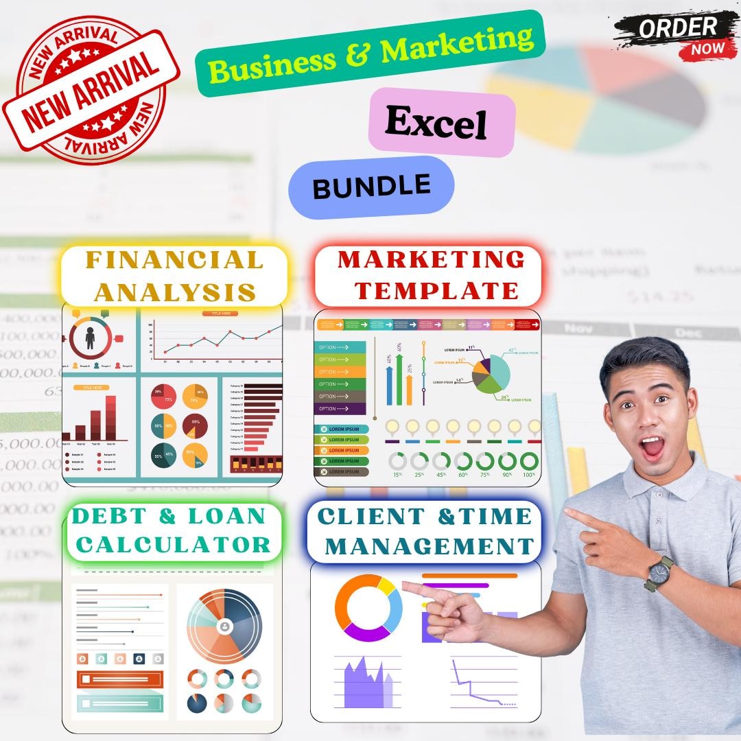 E-commerce Excel Business Template Pack: Marketing Finance Client ...