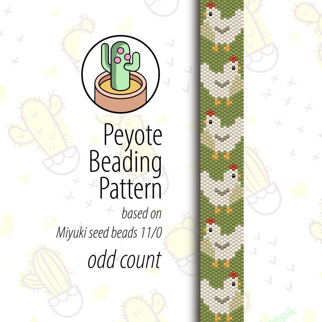 Chicken Hen Peyote Pattern - Odd Count - Peyote Beading Pattern for ...