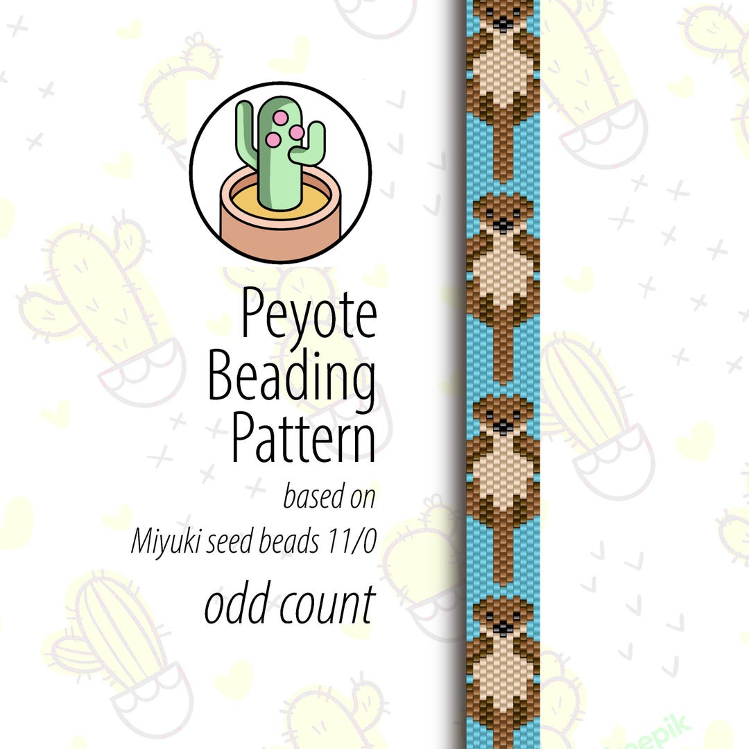 Otter Peyote Pattern - Odd Count - Peyote Beading Pattern for Miyuki - Etsy