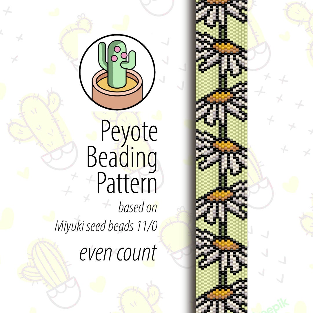 Daisy Peyote Pattern - Even Count - Peyote Beading Pattern for Miyuki ...
