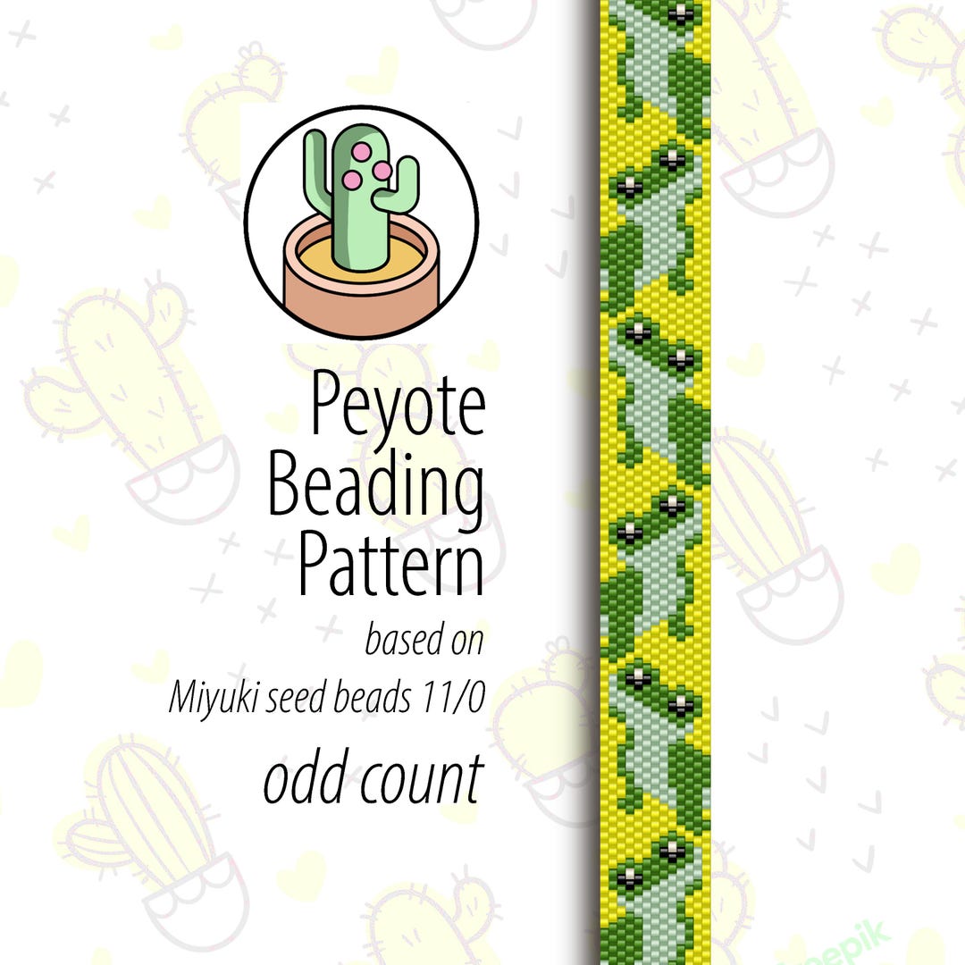Cute Lizard Gecko Peyote Pattern - Odd Count - Peyote Beading Pattern ...