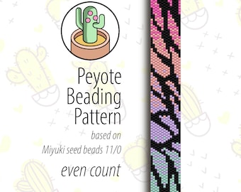 Narrow Music Peyote Pattern - Even Count - Peyote Beading Pattern for ...
